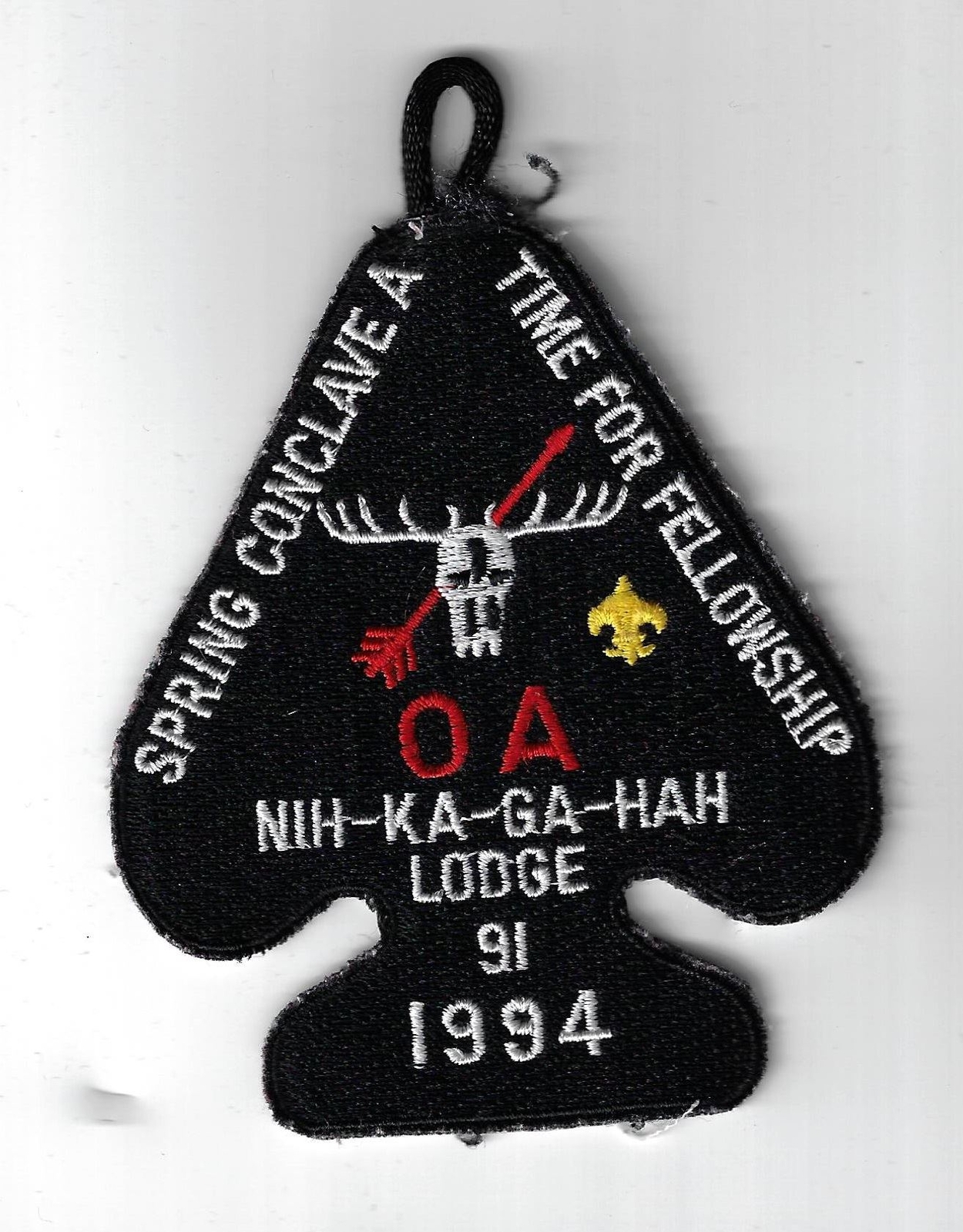 OA 91 Nik-Ka-Ga-Hah 1994 Spring Conclave Patch BLK Bdr. Mo-Kan ...