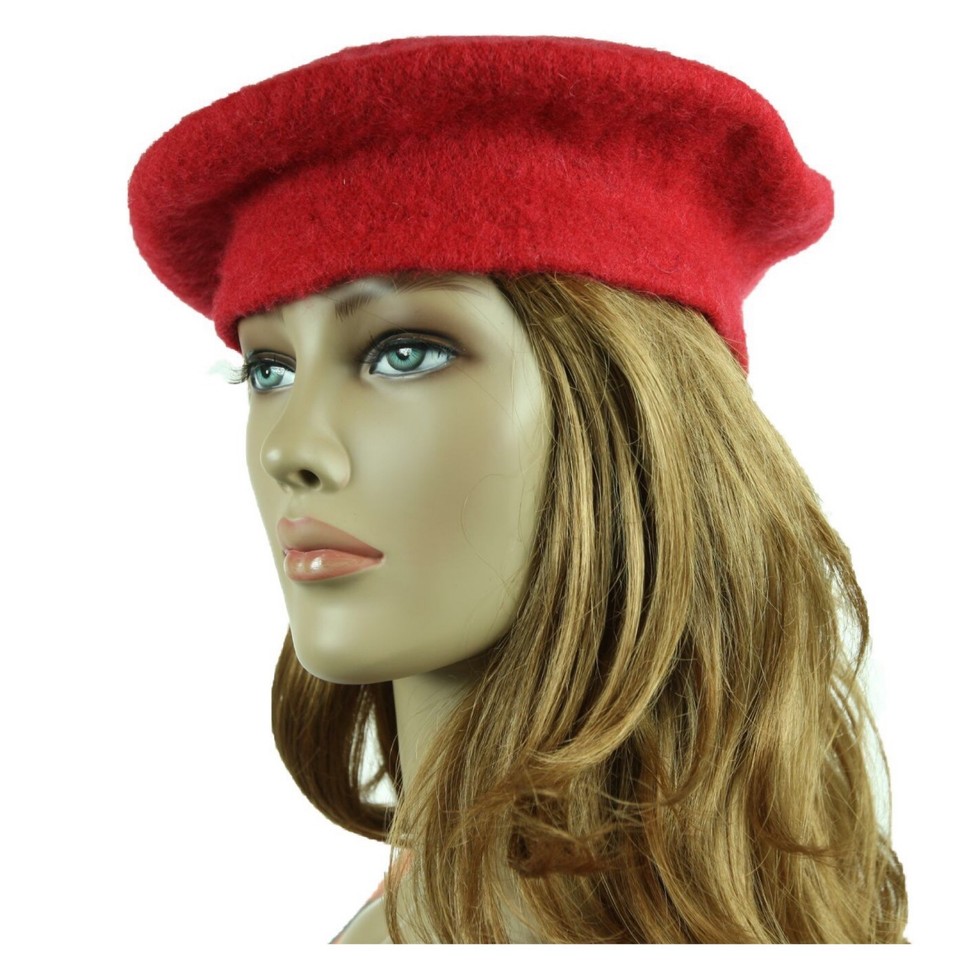 Unisex Wool French Beret Hat Classic Artist Hats Casual Plain Beanie ...