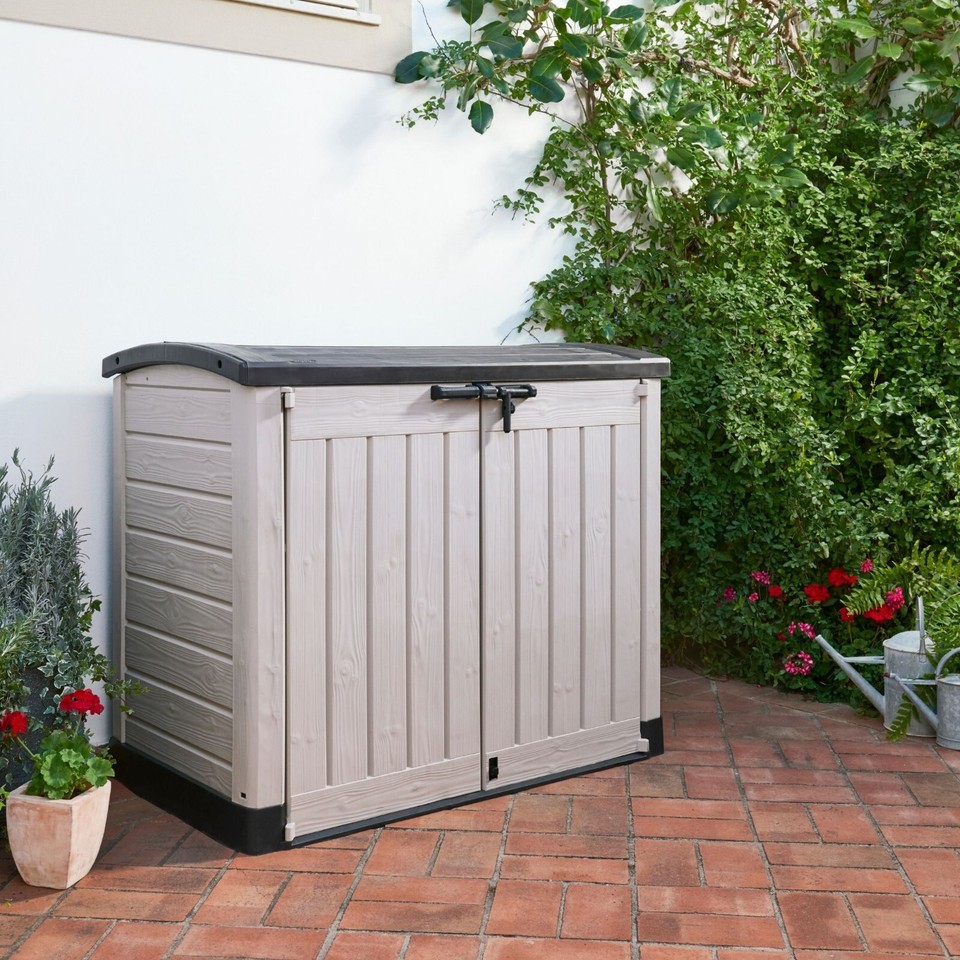 Keter Store-it-out ARC Beige & Brown 1200L Durable Plastic Garden ...
