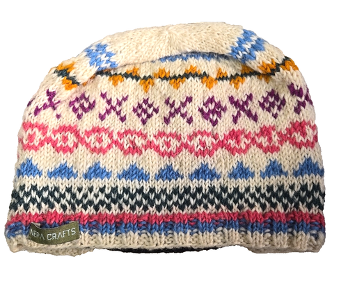 Nepa Crafts 100% Wool Knit Hat Beanie Cap Made in Nepal Fleece Lined | eBay