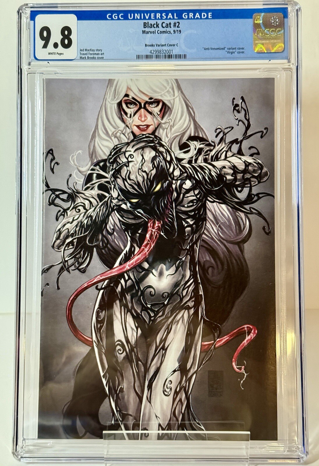 Black Cat 2 CGC 9.8 Mark Brooks Virgin Variant CVR C Anti Venom SDCC ...