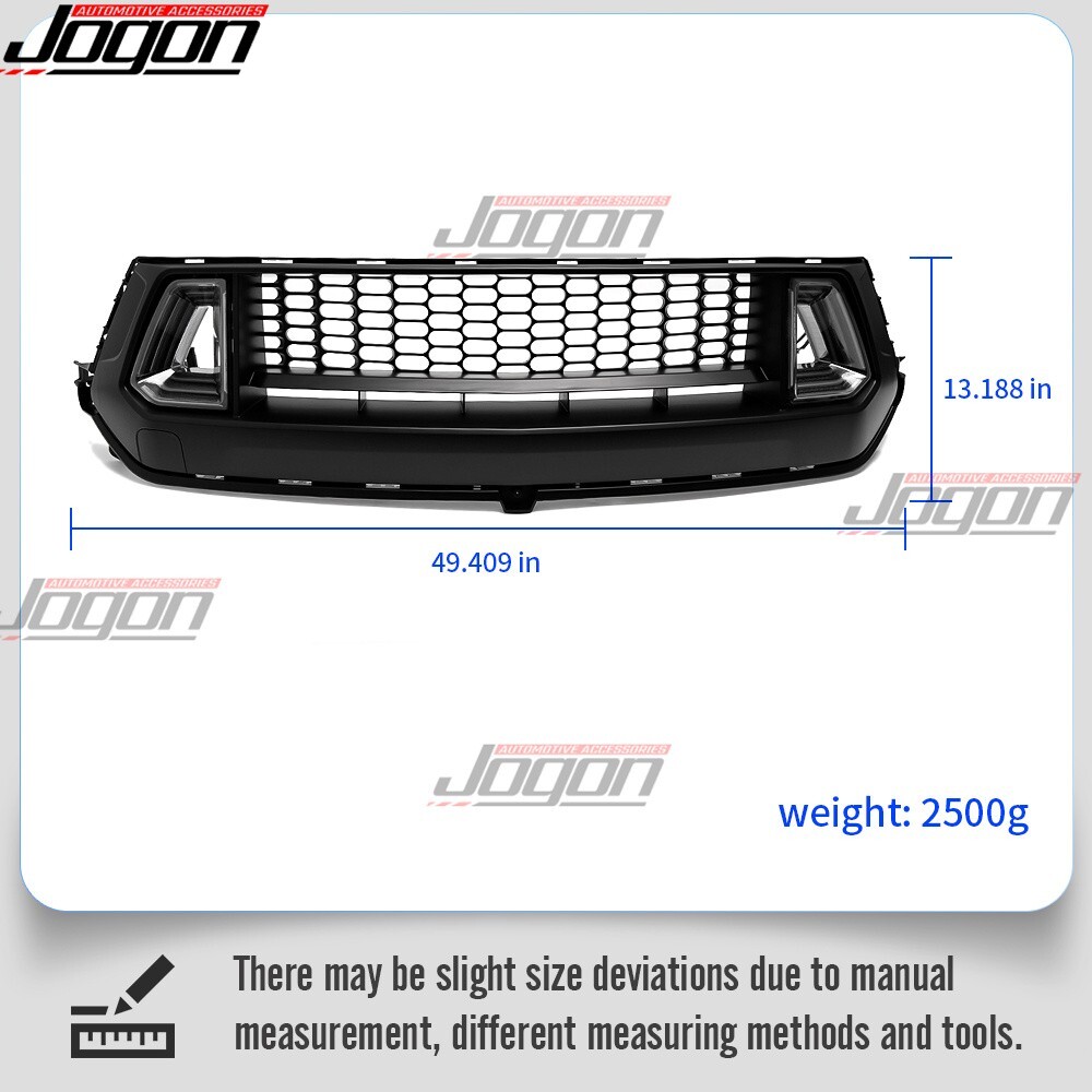 GT For Ford Mustang S650 GT 24-up Front Upper Mesh Grille W/DRL LED ...