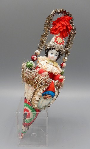 Vtg Victorian Style Cornucopia Candy Container Feather Tree Christmas ...