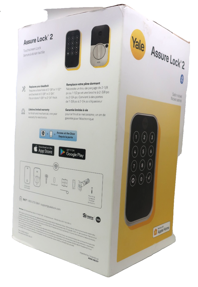 Yale Assure Lock 2 Keyless Entry Door Smart Lock YRD420BLE619 Satin ...