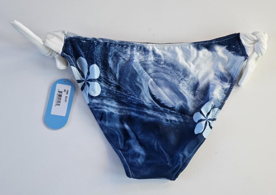 Aaron Chang Women's M Surf Swimsuit Blue Ocean Wave Bikini Bottoms NWT ...