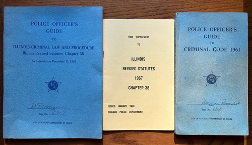 3 CHICAGO POLICE OFFICERS 1960's CRIMINAL LAW GUIDE RULES DEPARTMENT ...