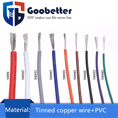 1015 Electronic Wire 8AWG-24AWG PVC Insulated Wir Tinned Copper Cable ...