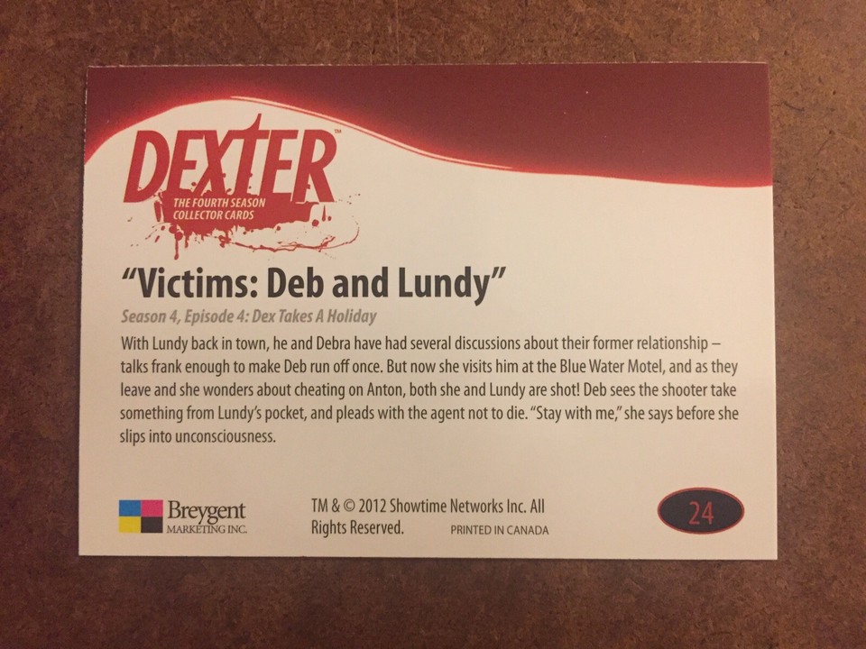 Victims Deb And Lundy 24 Dexter Fourth Season Collector Trading Card S4 ...