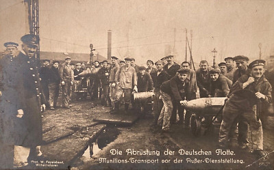 RARE! POST WW1 GERMAN BATTLESHIP DISARMAMENT PHOTO POSTCARD RPPC NOV ...