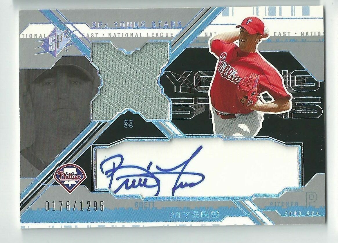 2003 SPx Young Stars Brett Myers Jersey/Autograph Auto Rookie RC #/1295 ...