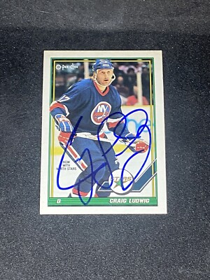 Craig Ludwig 1991-92 O-Pee-Chee #150 Minnesota North Stars Auto Signed ...