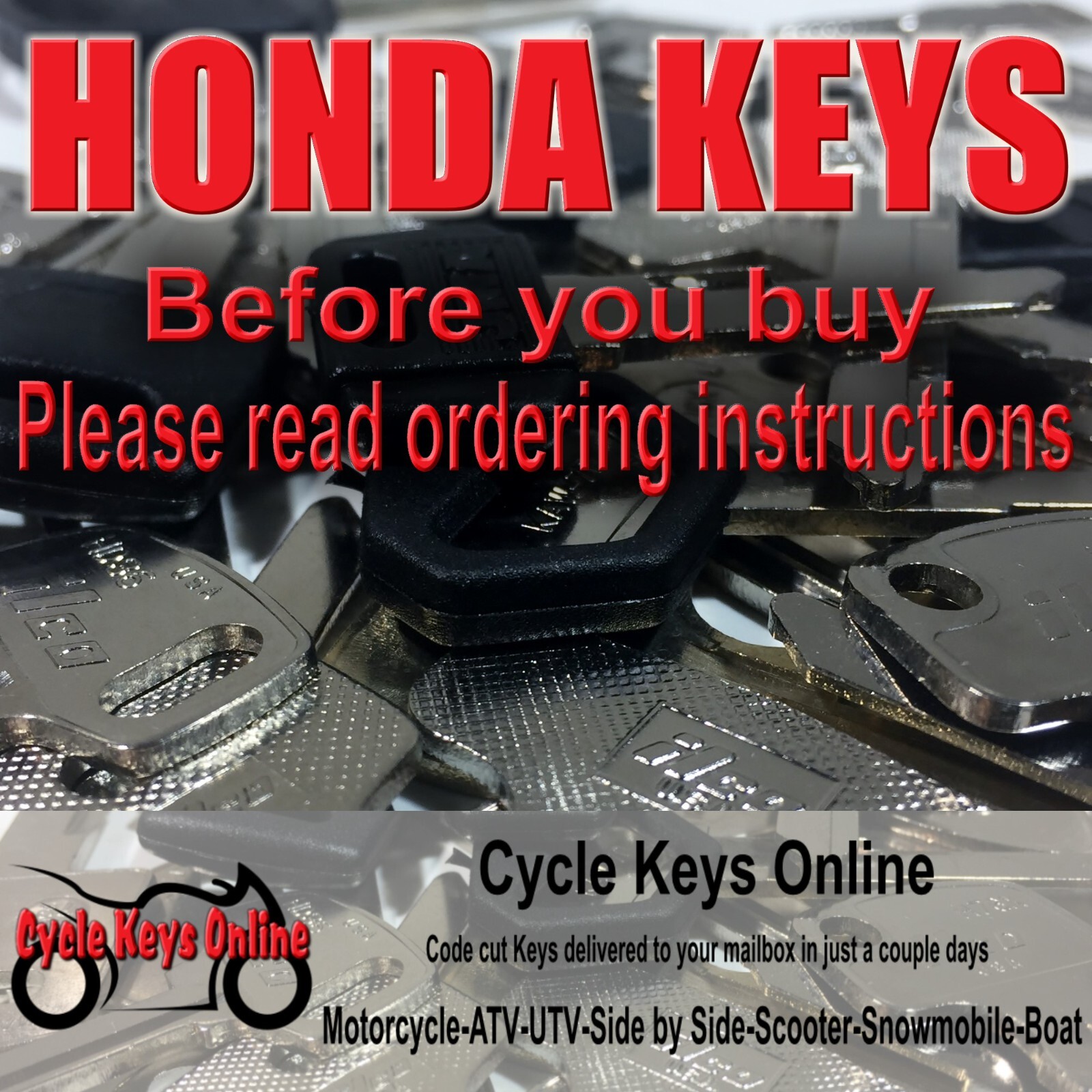 Honda Motorcycle Cut to Code Keys 👇READ ORDERING INSTRUCTIONS BEFORE ...