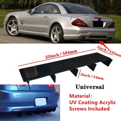 23x5" Universal Fit For Mercedes SL R230 03-11 Rear Bumper Diffuser Fin ...