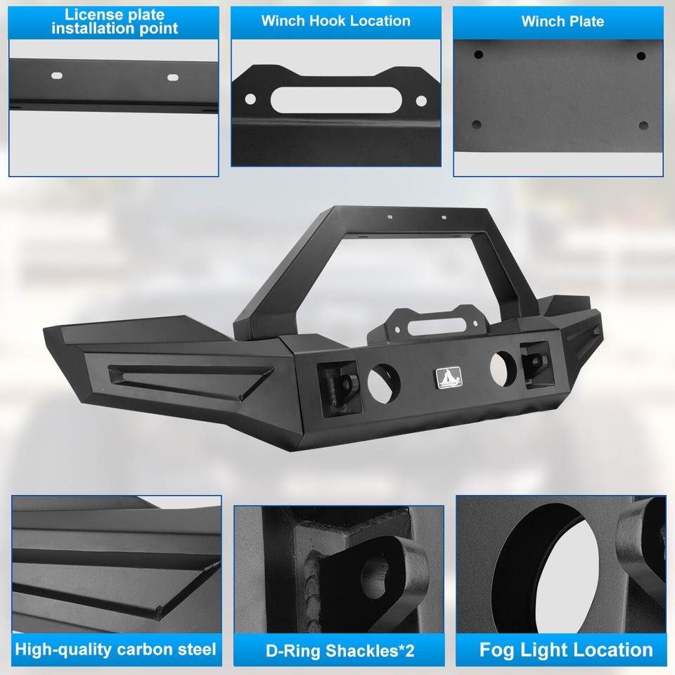 2018-2026 For Jeep Wrangler Gladiator Front Bumper Modular Design Steel ...