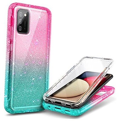 NZND Case for Samsung Galaxy A03S with [Built-in Screen Glitter Pink ...