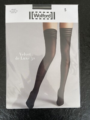 Wolford Velvet de Luxe 50 Stay-Up S small mocca | eBay