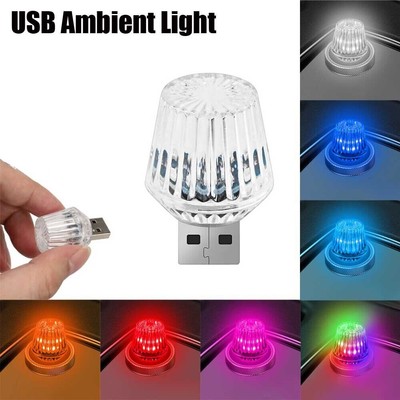 1x Color LED USB Mini Light Car Mood Neon Atmosphere Ambient Bright ...