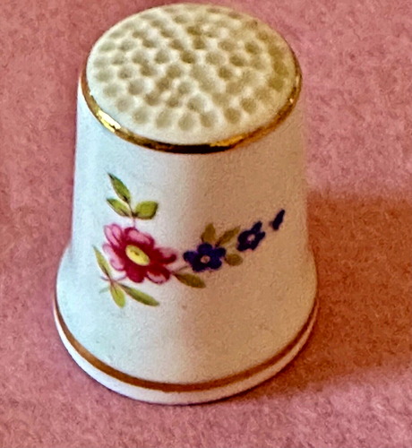 Royal Adderley Bone China Thimble Rose Blue Violets Floral Made In ...