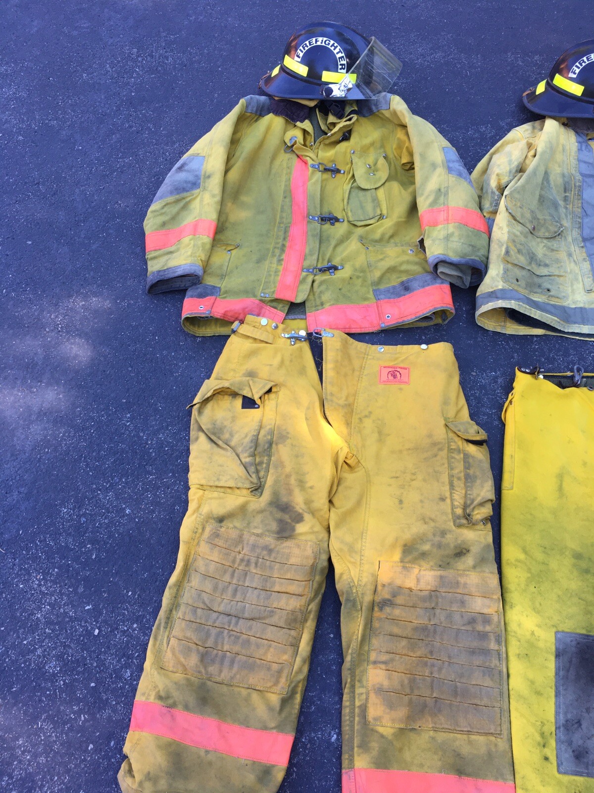 2 - Fire Fighting Outfits - Jacket's & Pants & Helmet's - Fire Fighter ...