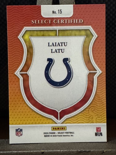 2024 Panini Select - Select Certified Rookies Laiatu Latu #15 (RC) | eBay