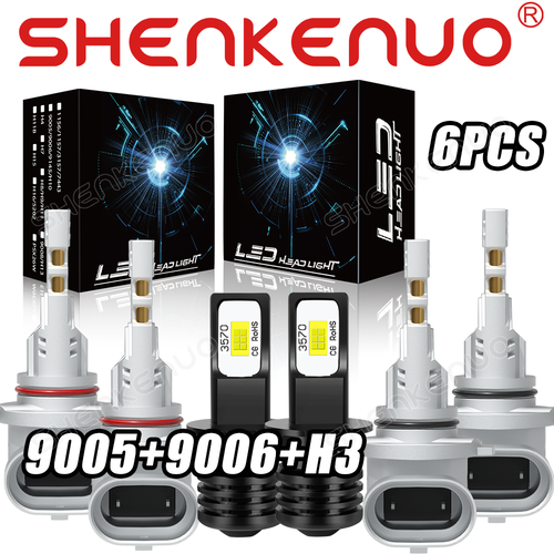 For GMC C1500 1988-1998 6X LED Headlight Bulbs High Low Beam + Fog ...