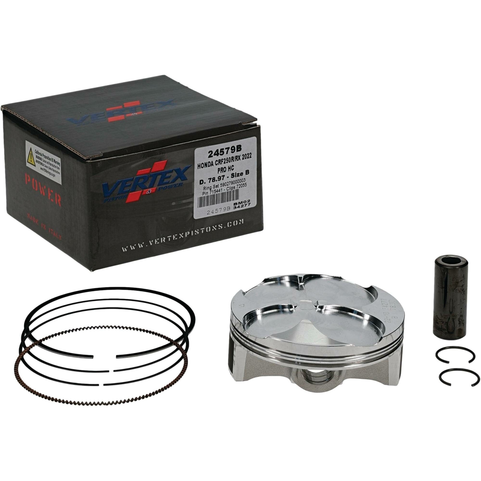 Vertex HC Forged Piston Kit 78.97mm 14.4:1 Honda CRF250R 22-23 | eBay