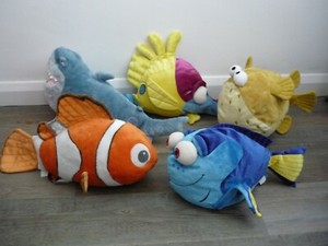 Bundle Set of 5 Large Disney Finding Nemo Dory Bruce Bloat Tad Soft ...