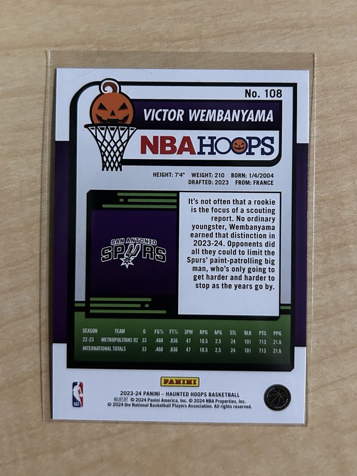 2023-24 Panini Haunted Hoops - Slime #108 Victor Wembanyama (RC) | eBay