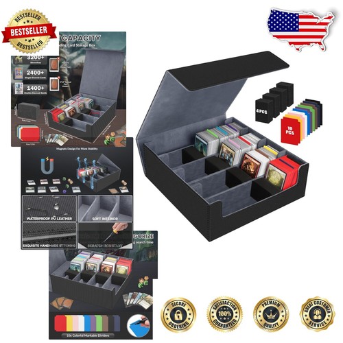 Organize Your Cards: 3200+ Card Storage Box with Dividers for All ...