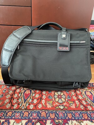 Tumi Briefcase Crossbody Bag Mens Large Black Nylon Expandable Work Travel | eBay