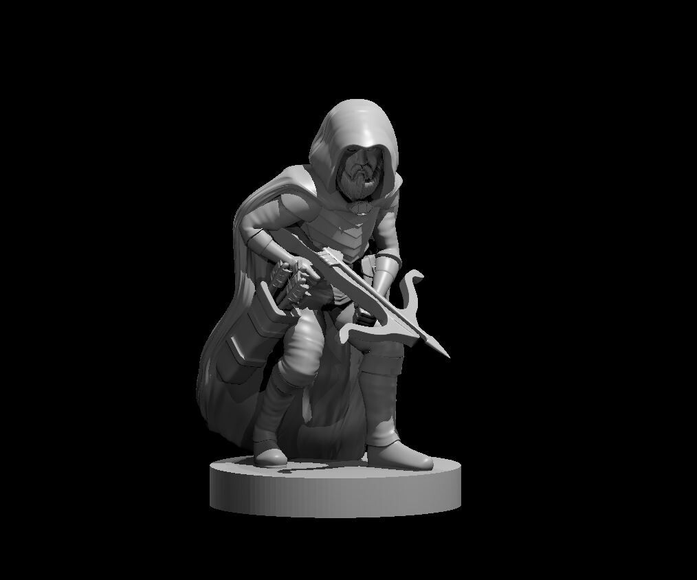 Halfling Bearded Male Ranger with Crossbow 28mm Scale DND D&D Tabletop ...