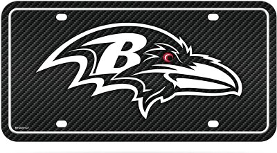 Baltimore Ravens Metal Auto Tag License Plate, Carbon Fiber Design ...
