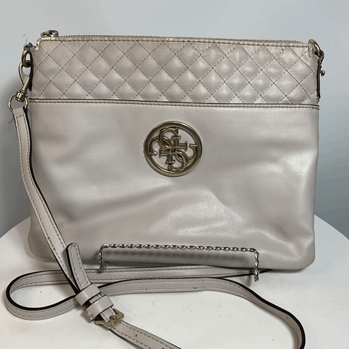 Guess Womens Crossbody Bag Quilted Long Straps White Large | eBay