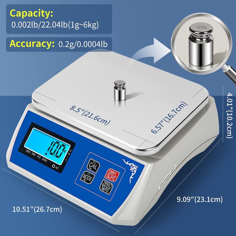 High Precision Scale 6000g x 0.2g Digital Scale 0.2g Accuracy ...