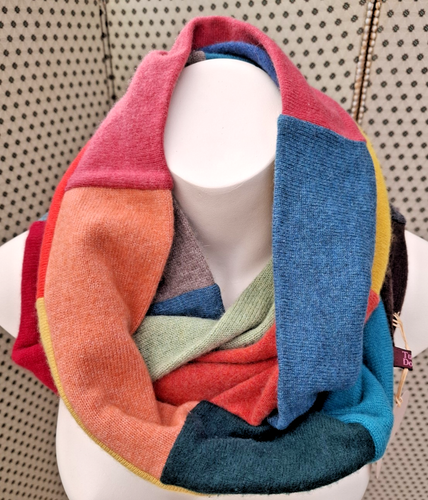 Turtle Doves Recycled Cashmere Neck Warmer Snood Scarf Multi Handmade ...