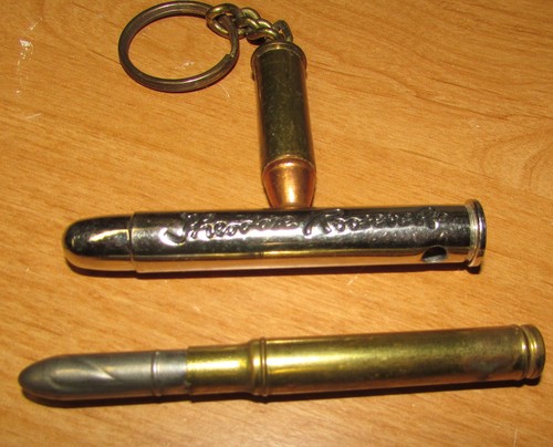 3 Bullet Cartridge NRA key chains, Roosevelt, 44 Mag & hidden pencil | eBay