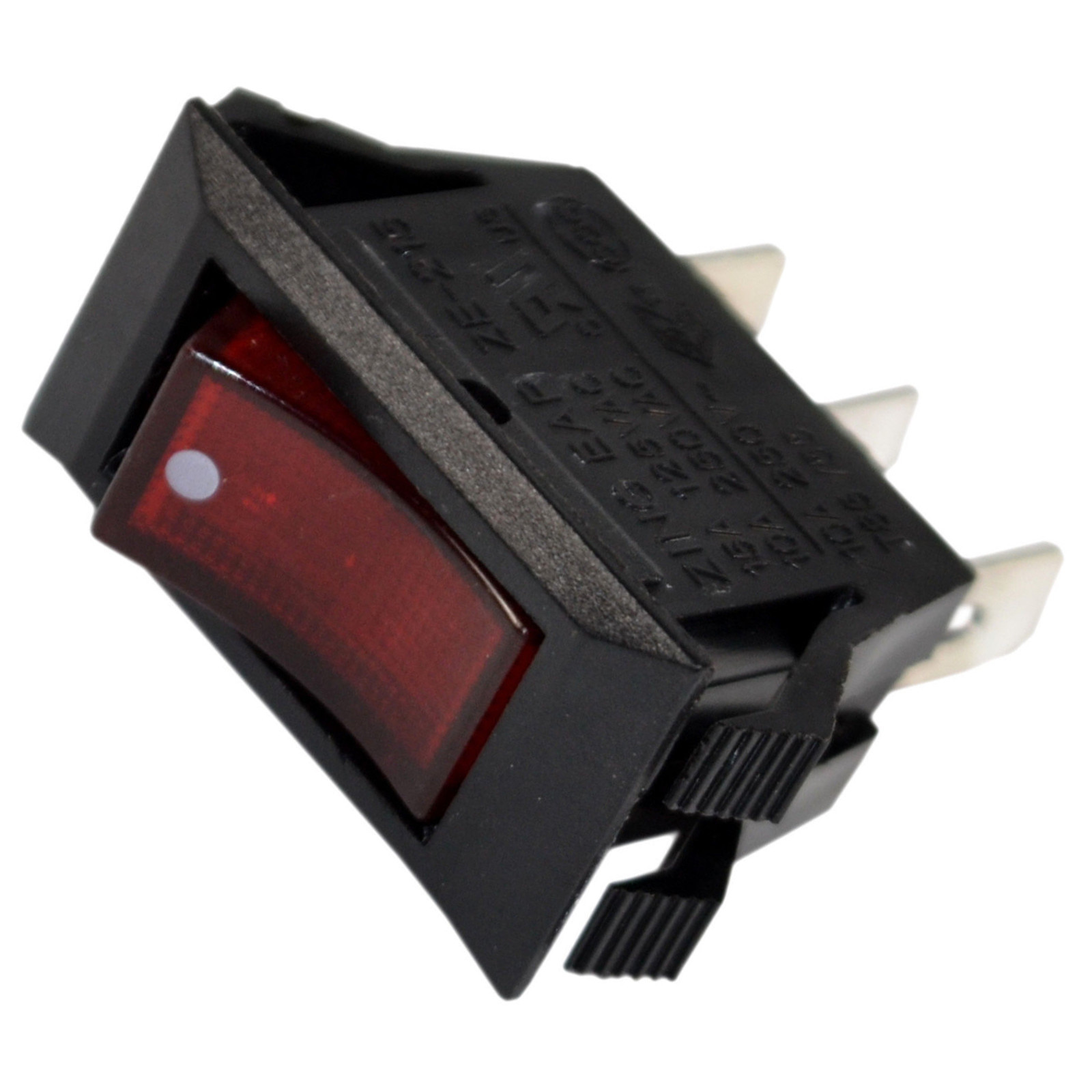 Red Lighted Rocker Switch Black Function ON OFF 3 Prong 15A 125V, Neon ...