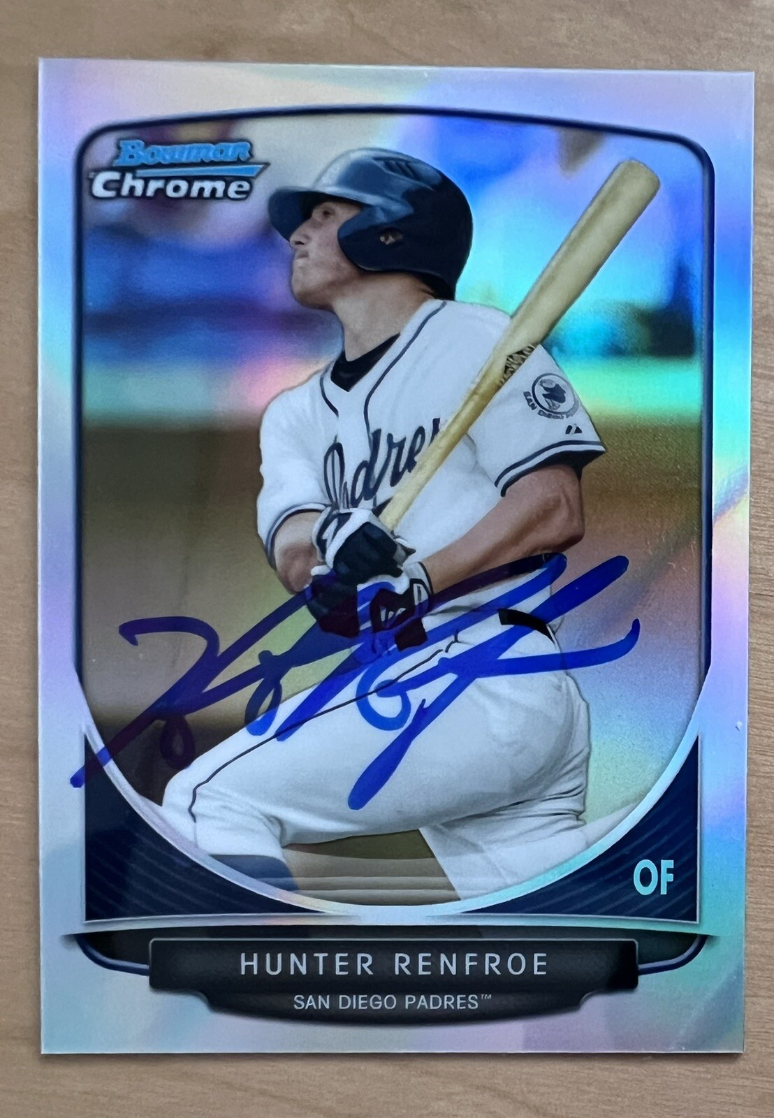 Hunter Renfroe Signed 2013 Bowman Chrome Refractor Baseball Rookie Card ...
