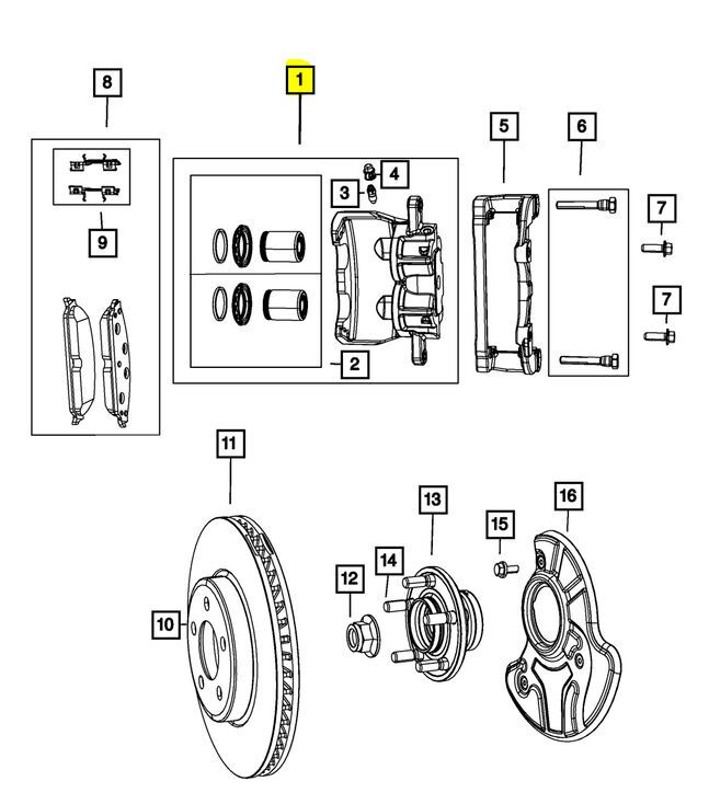 NEW OEM Mopar Disc Brake Left Caliper 2005-2023 for Dodge Chrysler ...