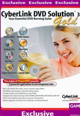 Cyberlink DVD Solution 3 Gold - 8 In 1 Suite Video Photo Editing Backup ...