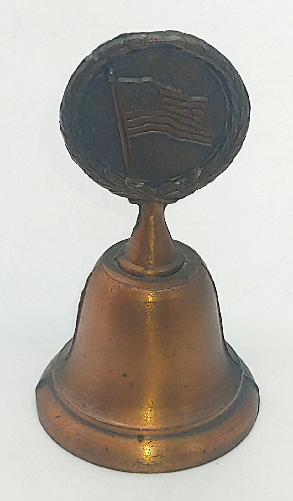 Vintage Miniature Replica Liberty Bell and Flag Bison Metal Bell Ringer ...