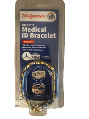 NEW Walgreens Women's Magnetic Diabetic Medical ID Bracelet Large/XL | eBay