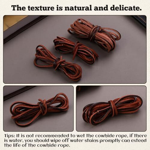 Brown Cowhide Leather Cord, Leather Crafting Cord String Brown-2MM+2 ...