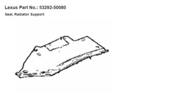 LEXUS LS 500 RADIATOR COVER SHIELD SEAL 18-20 ENGINE BAY COVER LH 53292 ...