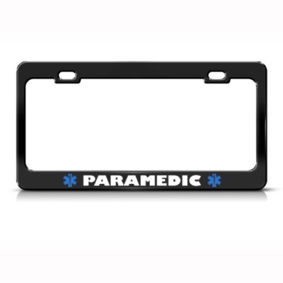 License Plate Frame Paramedic Ems Metal Career Profession Holder Car ...
