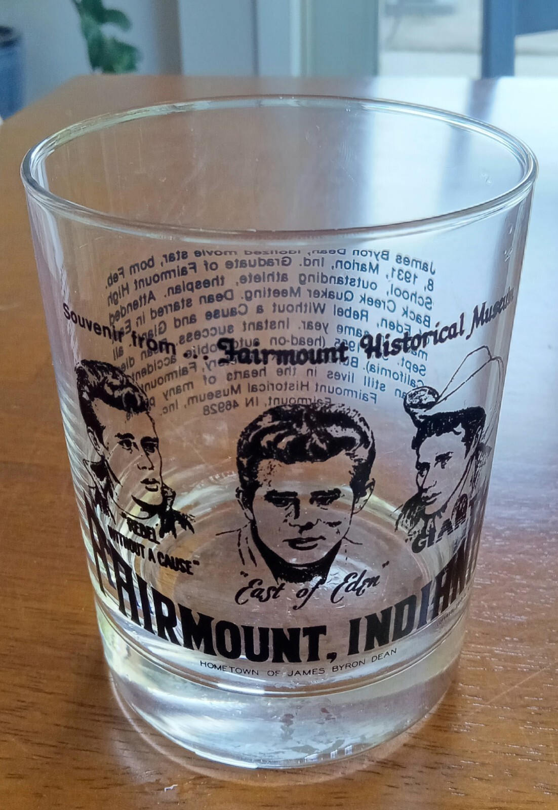 James Dean Vintage Fairmont Historical Society Collectors Drink Glass ...