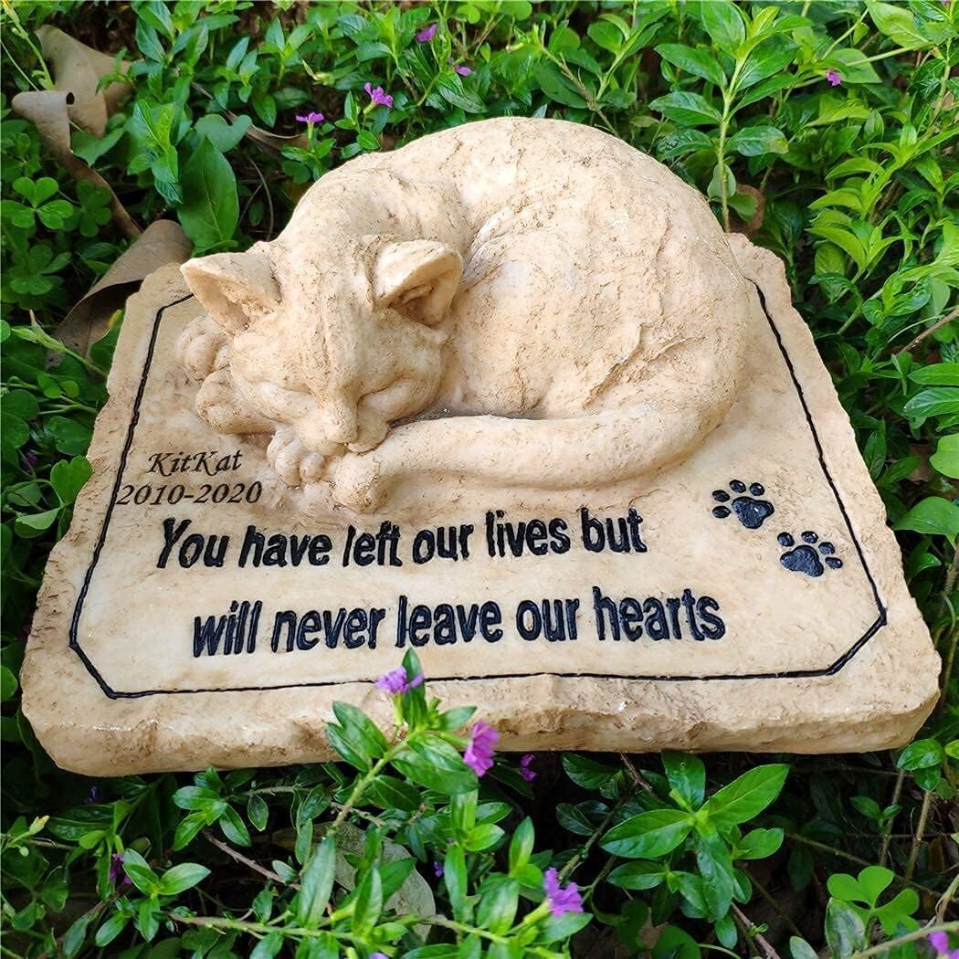 Cat Memorial Stones Garden Stones Statues - Personalized Pet Memorial ...