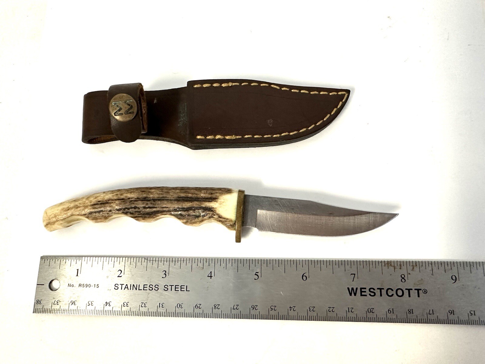 Muela Fury Spain Fixed Blade Knife Stag Handle with Sheath | eBay