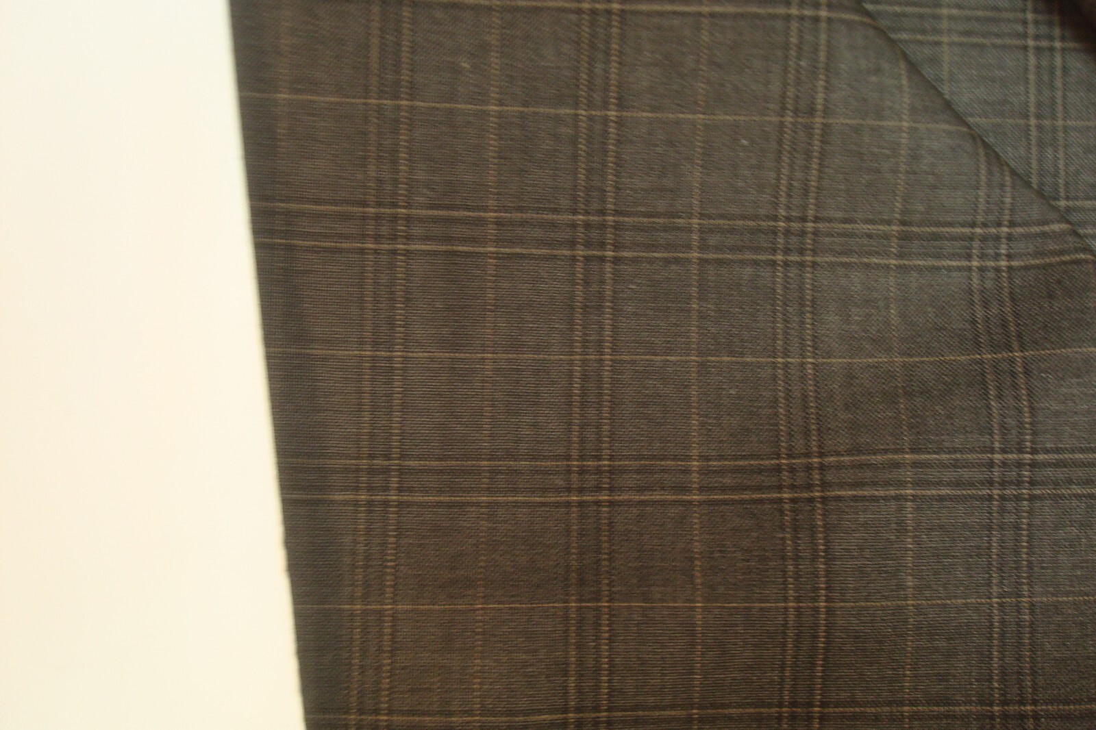 3.44 yds UK Wool Fabric Super 120s Suiting 9 oz Brown black Plaid 124 ...