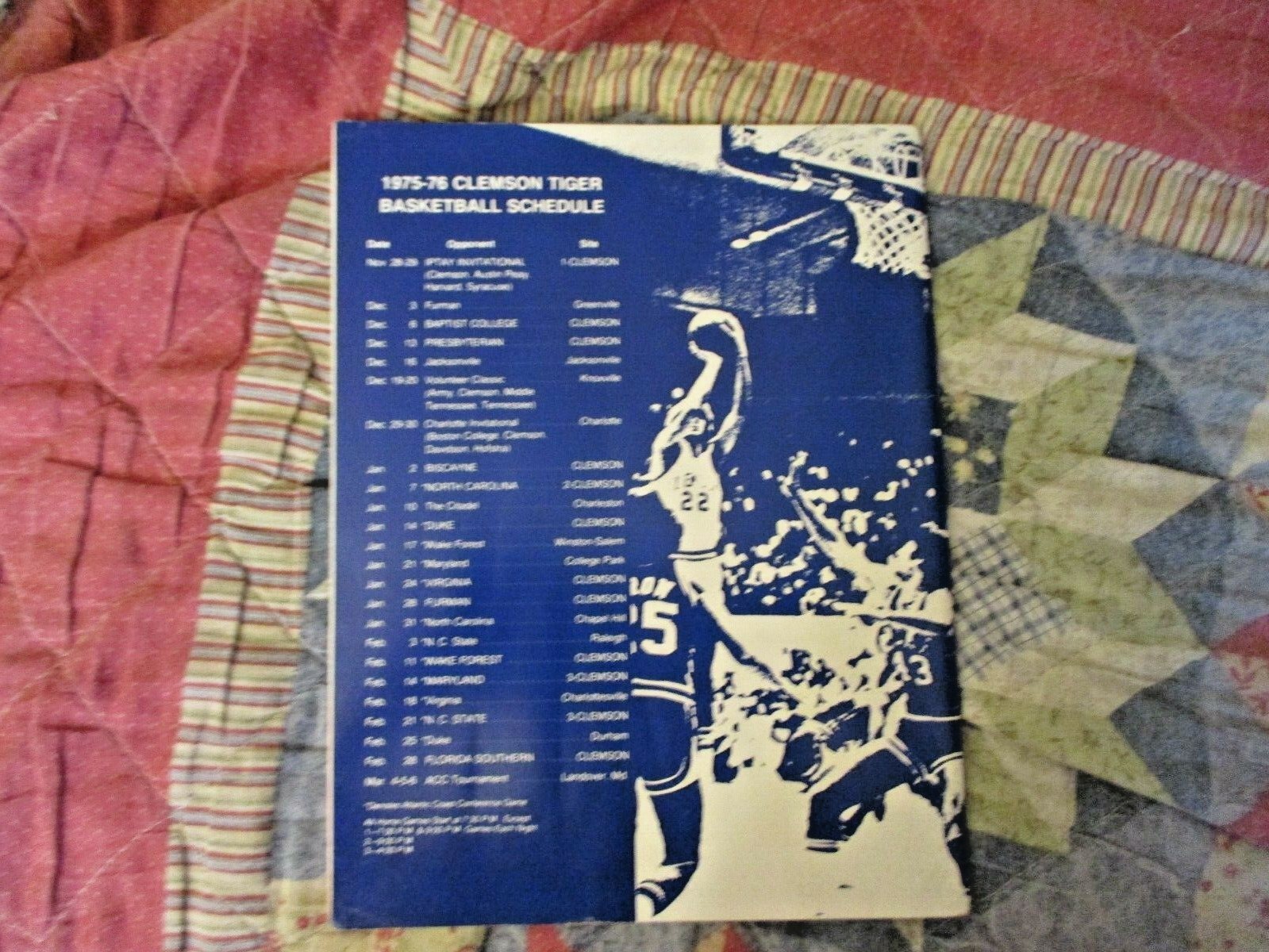 1975-76 CLEMSON TIGERS BASKETBALL MEDIA GUIDE Yearbook Program TREE ...
